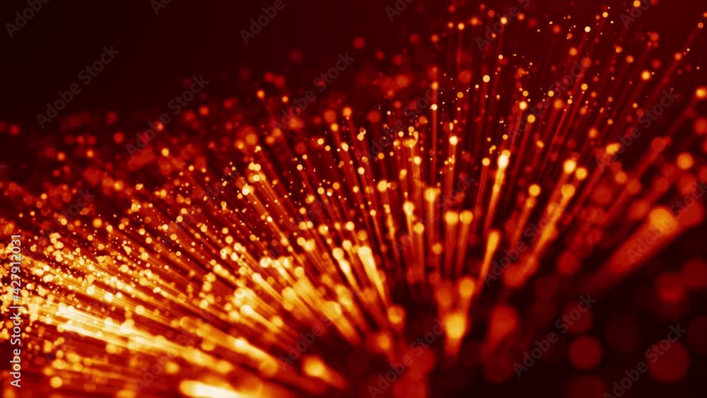 Vidéo Stock 4k 3d animation with light effects. Red yellow particles ...