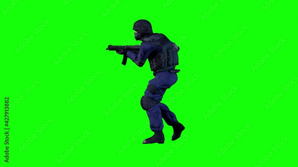 Video Stock Green screen graphic animation render of a army man dressed ...