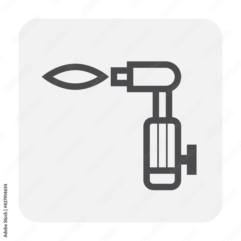 Gas torch vector icon. Welding cutting or fuel-burning equipment tool ...
