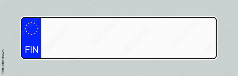 Licence plate of Finland. Vehicle registration plates frame vector ...