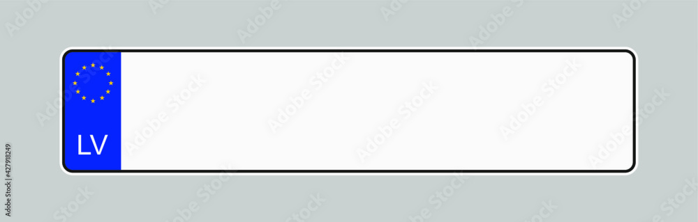 The license plate of Latvia. Vehicle registration plates frame vector ...