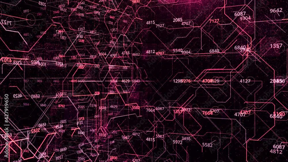Futuristic background of numeric data and moving lines. Animation ...