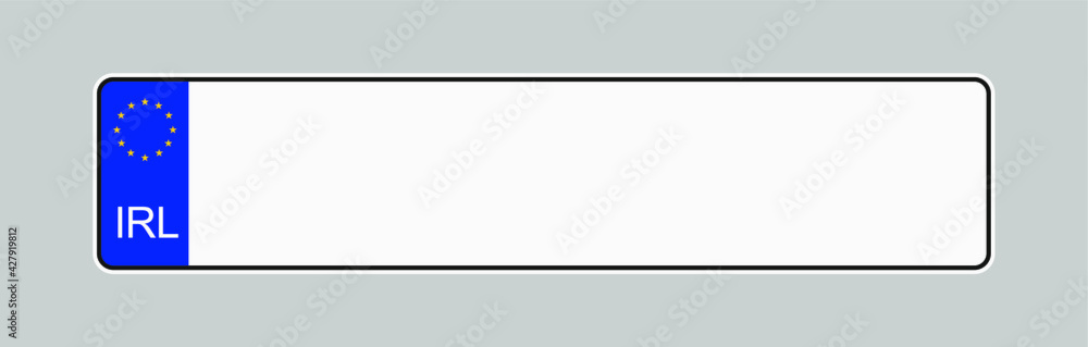 The license plate of Ireland. Vehicle registration plates frame vector ...