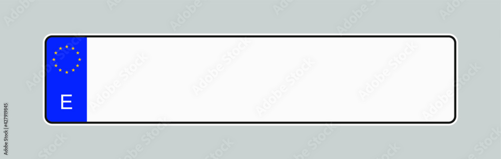 License plate of Spain. Vehicle registration plates frame vector ...