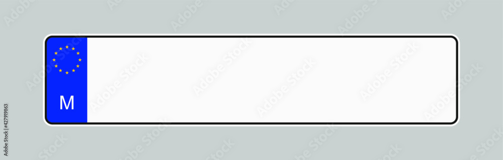 Licence plate of Malta. Vehicle registration plates frame vector ...