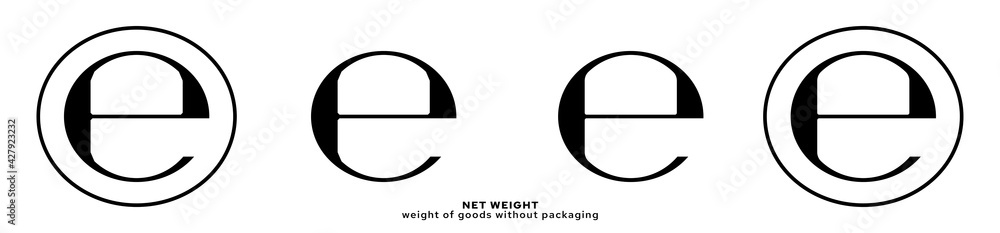 Product packaging marking - product weight without packaging. Net ...