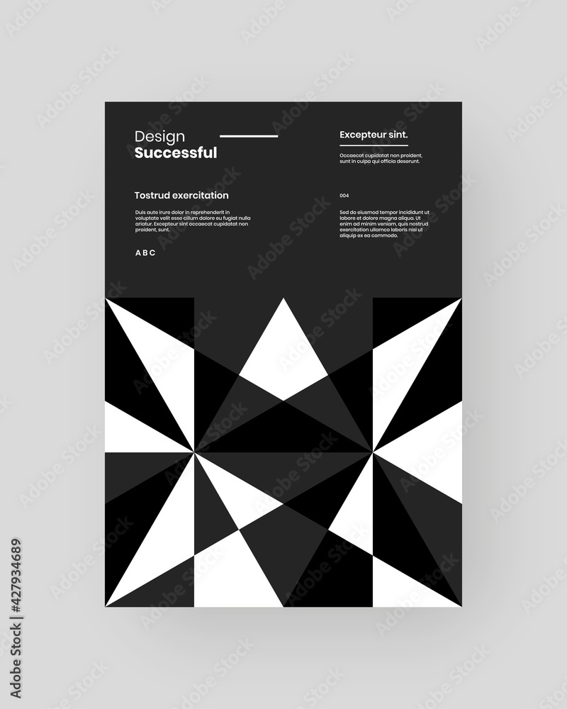 Abstract Placard, Poster, Flyer, Banner Design. Black and white ...