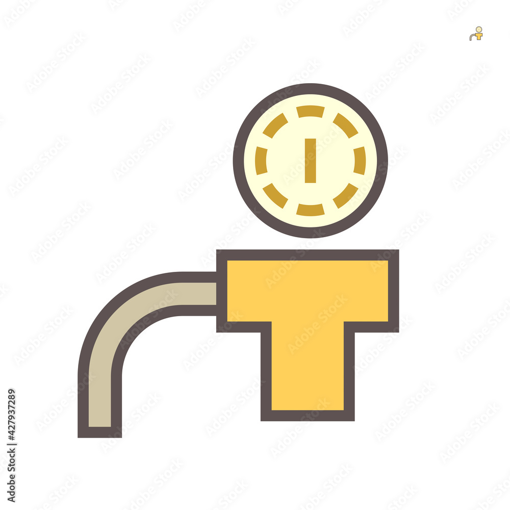 Gas cylinder and equipment vector icon. Consist of tank bottle, valve ...