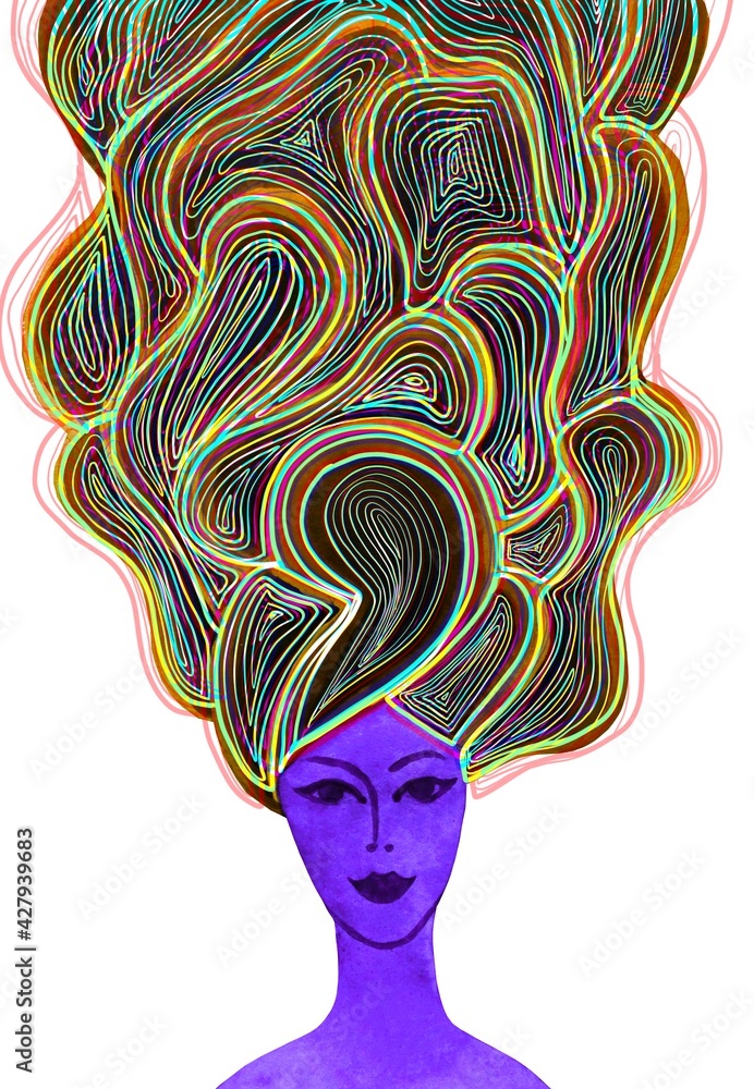 Disegno grafico concettuale flusso di idee. Creatività. Intelligenza ...