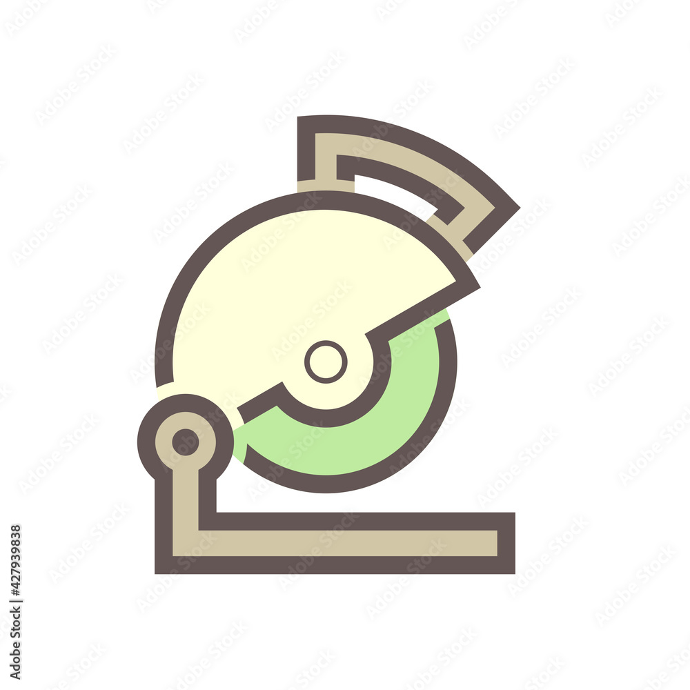 Chop saw vector icon. Also called cut-off, circular or abrasive saw ...