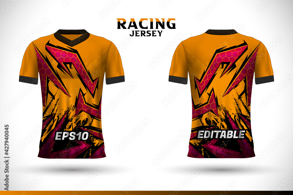 Sports racing jersey design. Front back t-shirt design. Templates for ...