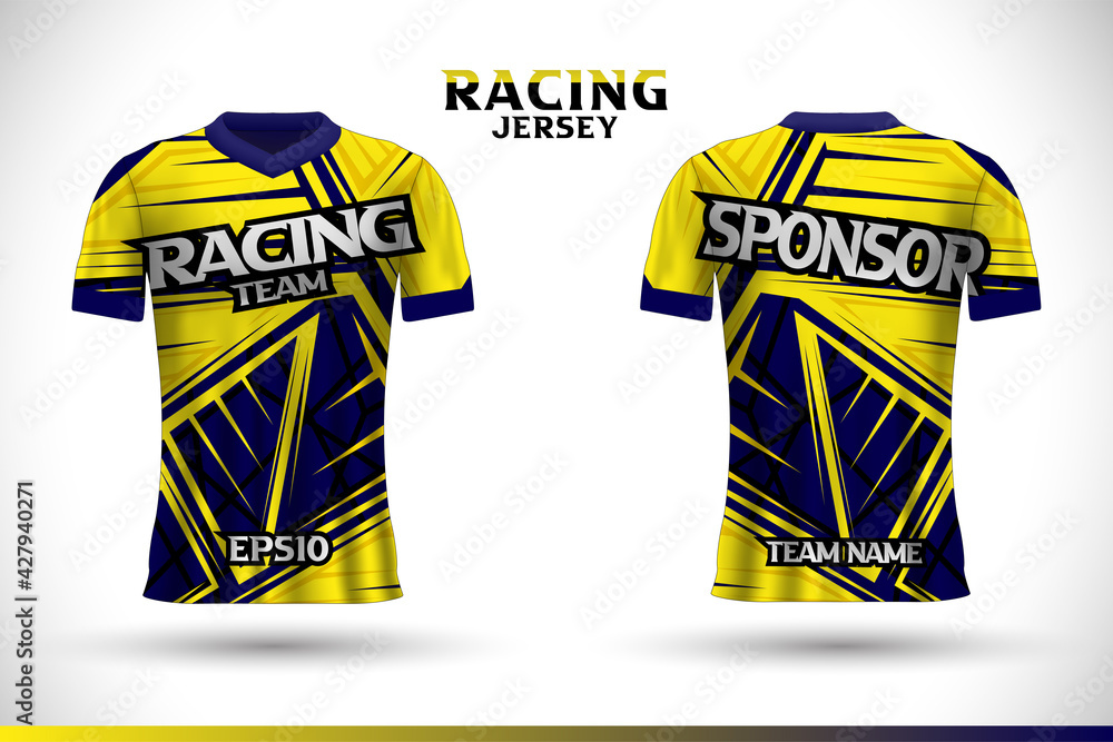 Sports racing jersey design. Front back t-shirt design. Templates for ...