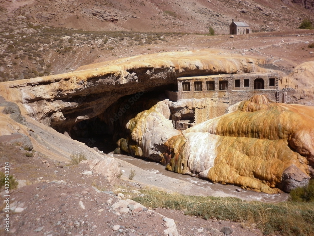 Termas del puente del Inca (Inca bridge hot springs), Mendoza ...