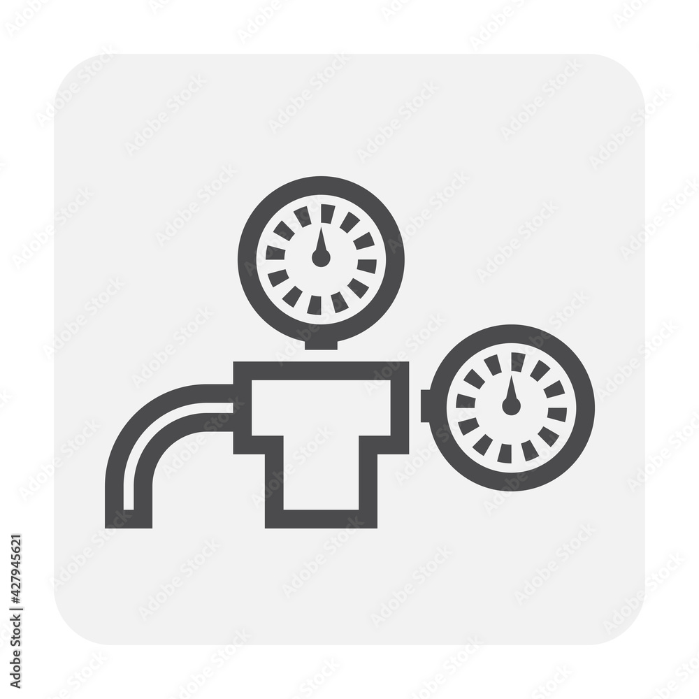 Gas cylinder and welding equipment vector icon. Consist of tank bottle ...