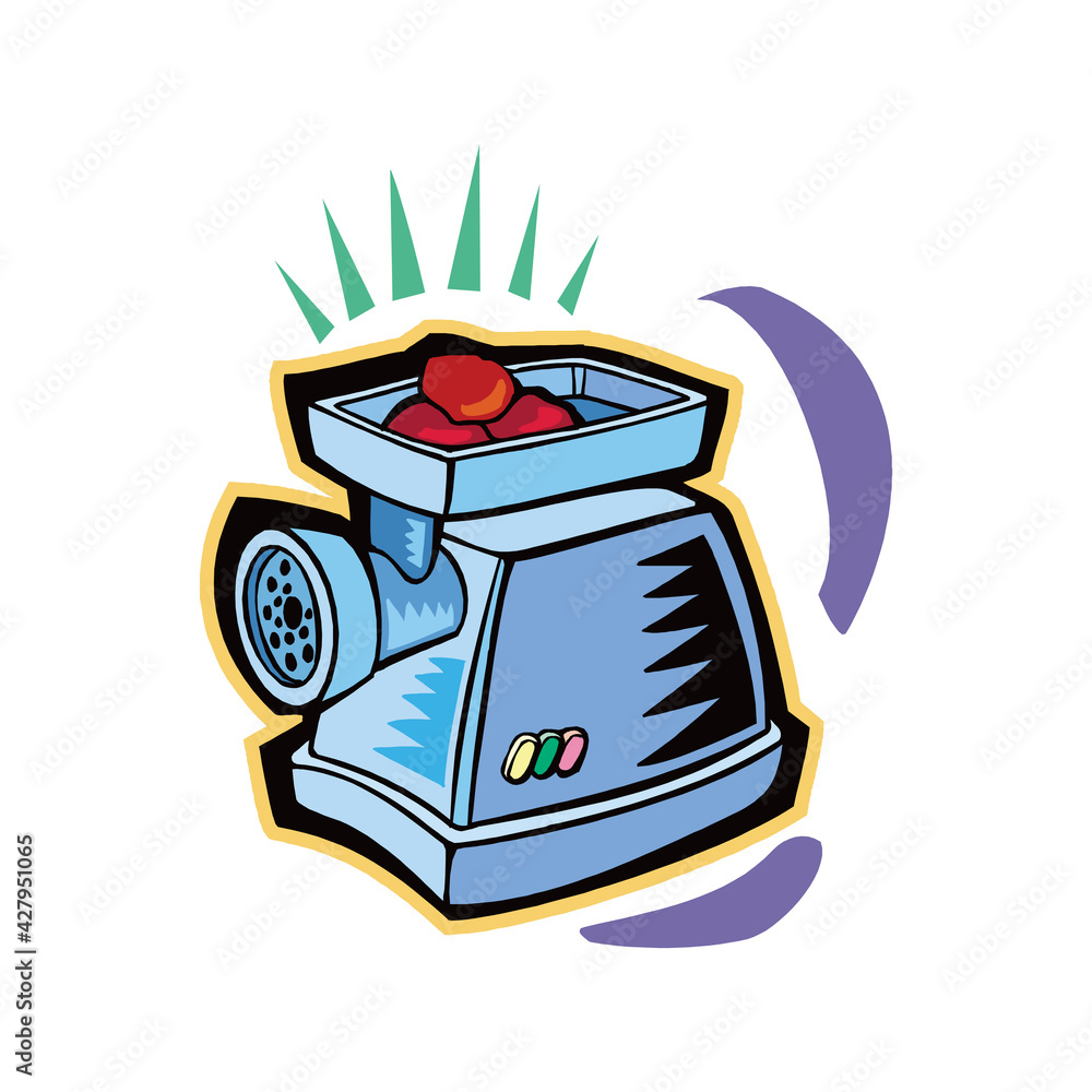 Meat grinder icon drawing , simplicity pictogram of kitchen equipment ...