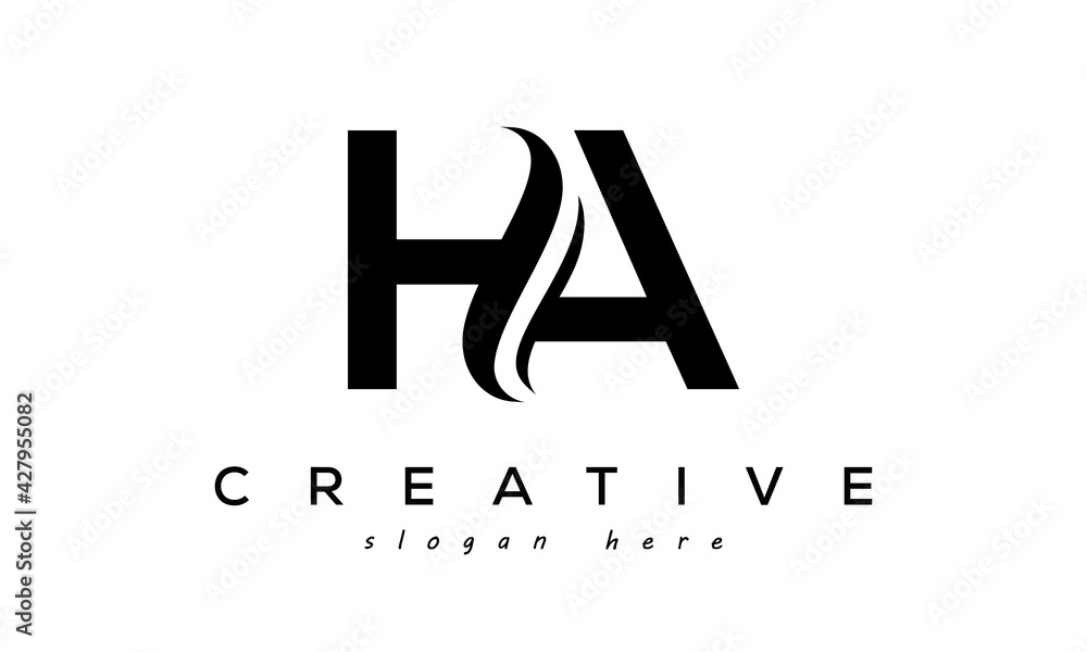 Letter HA creative logo design vector Stock Vector | Adobe Stock