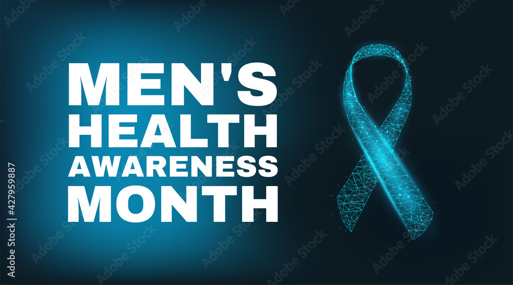 Vetor de Men"s health awareness month concept. Banner template with ...