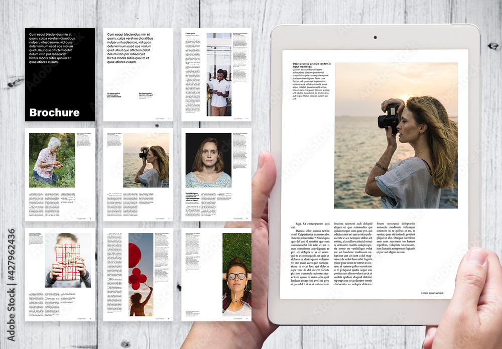 Beautiful Photographic Digital Brochure Stock Template | Adobe Stock