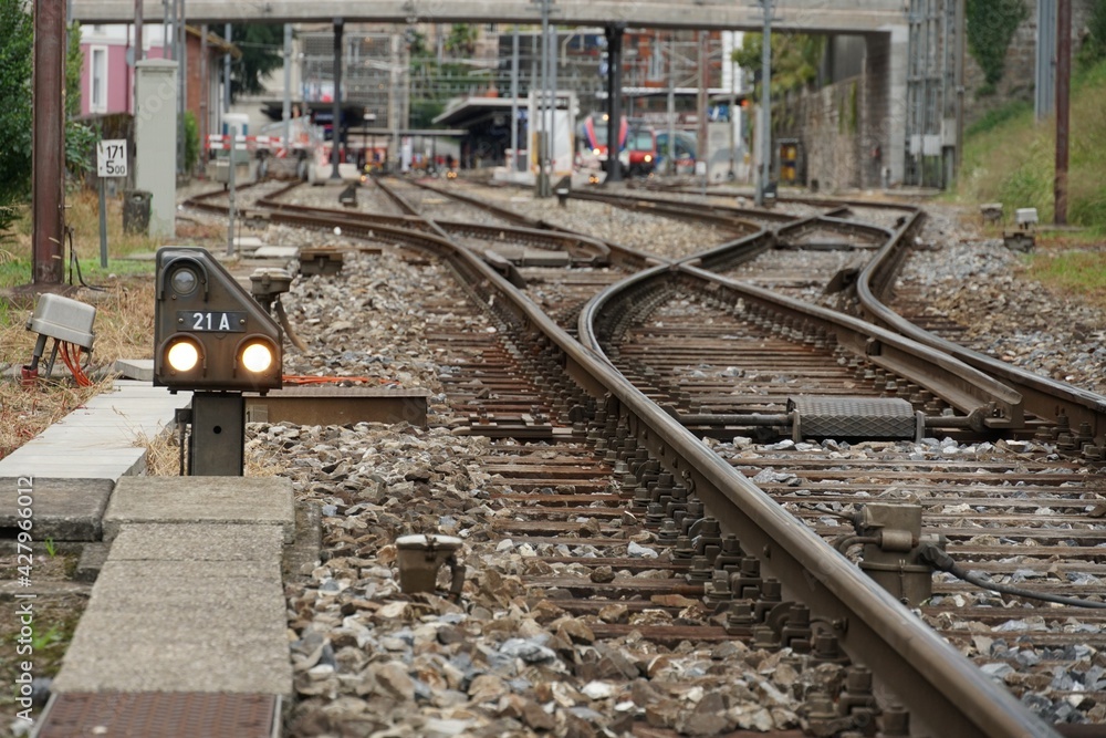 Stockfoto Railroad leading to Locarno in Switzerland with multiple ...
