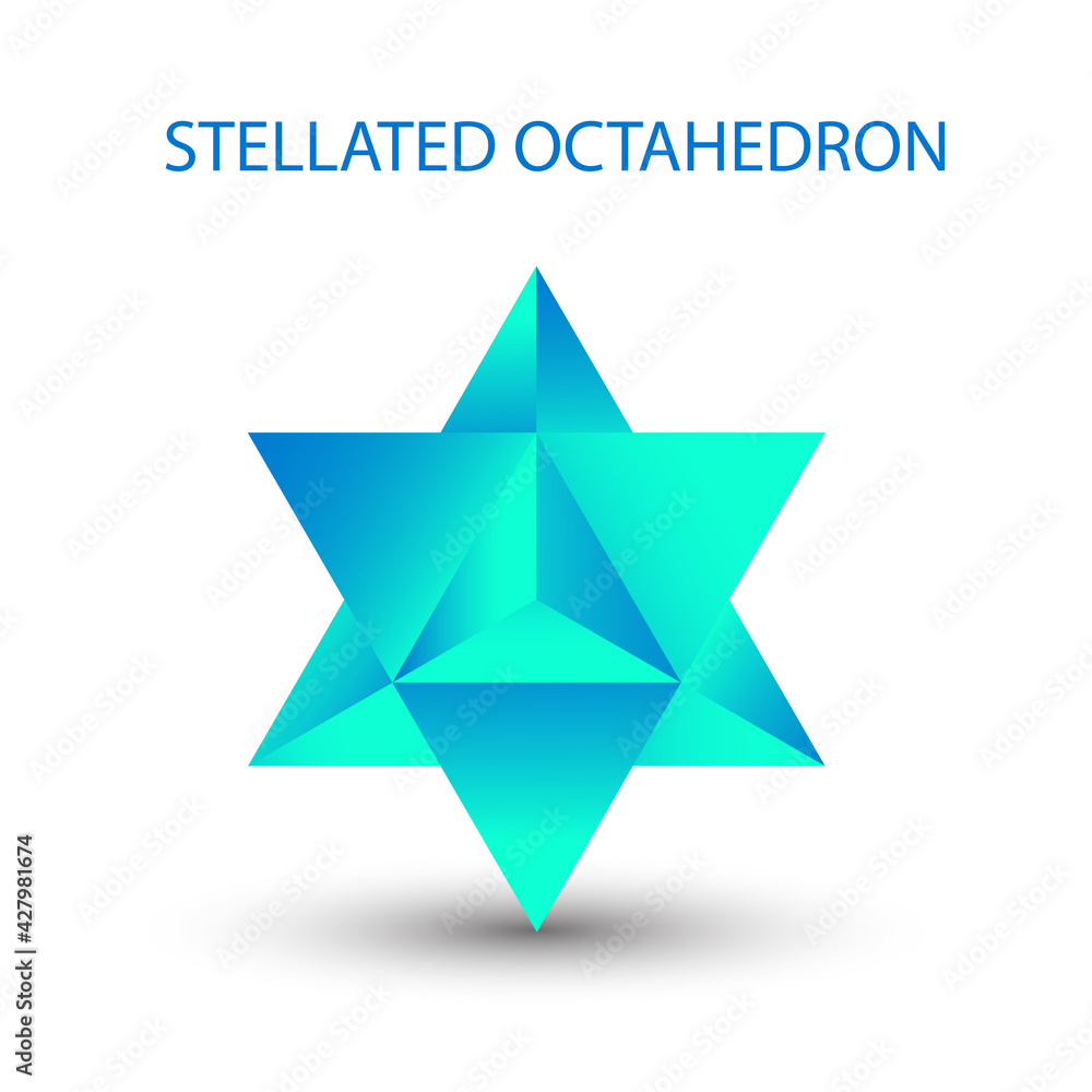 Vector blue Stellated Octahedron, also called Stella octangula, and ...