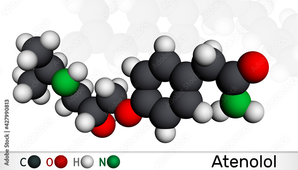 Atenolol cardioselective beta-blocker molecule. It is antihypertensive ...