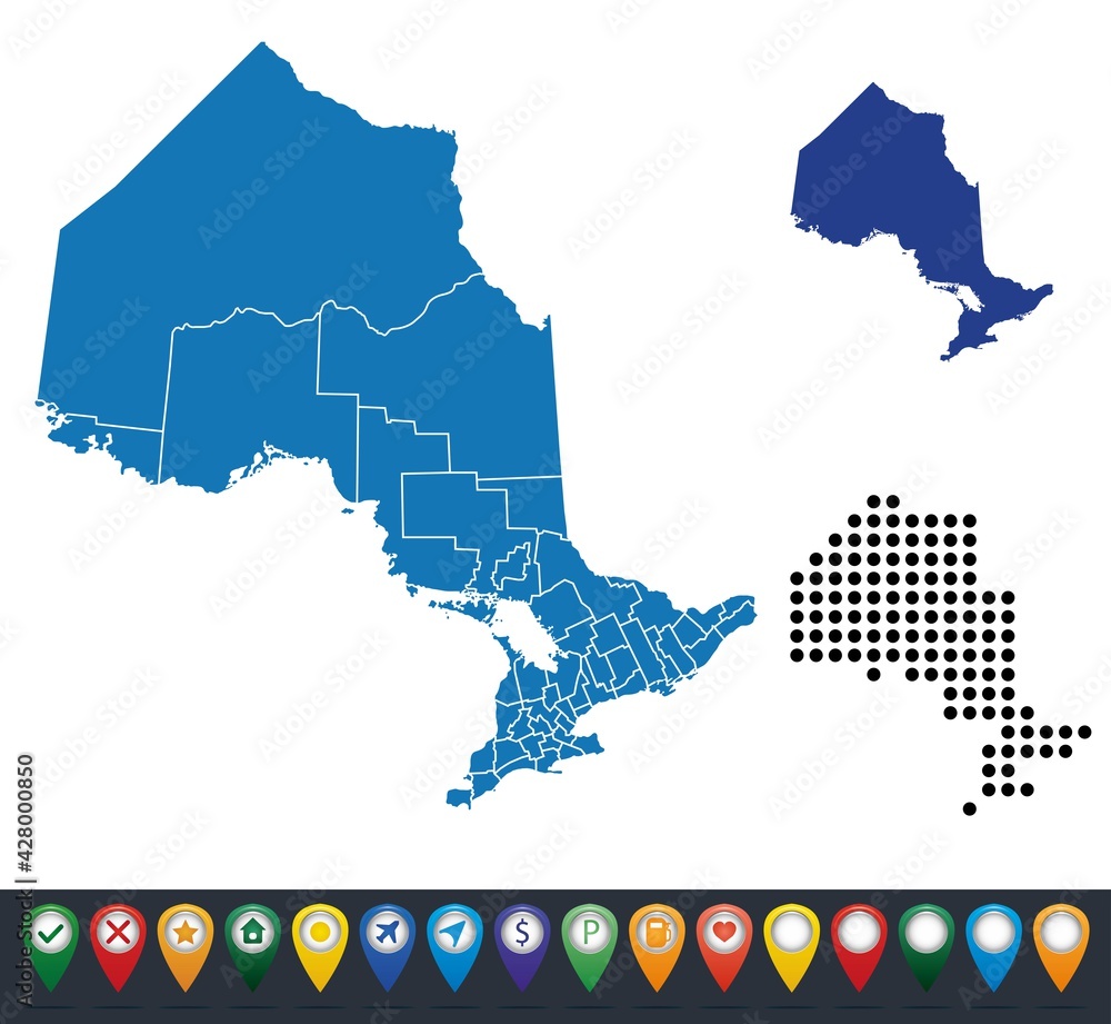 Poster Set maps of Ontario state – Wall Art | UkPosters