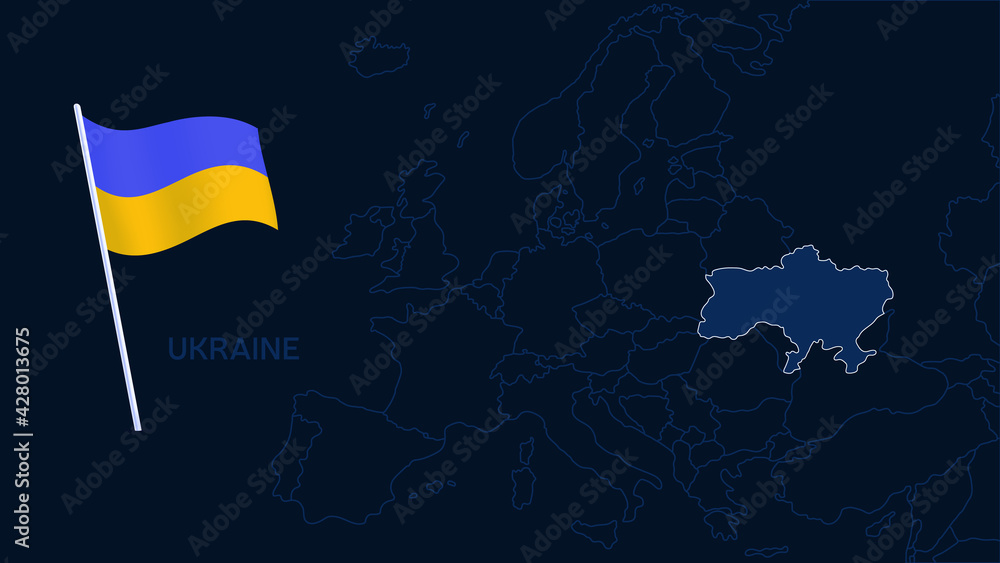 ukraine on europe map vector illustration. High quality map Europe with ...