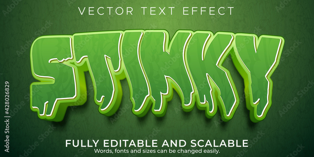 Editable text effect, stinky smell text style Stock Vector | Adobe Stock