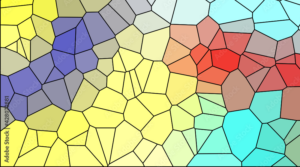Composición de formas irregulares de colores y borde negro imitando una ...