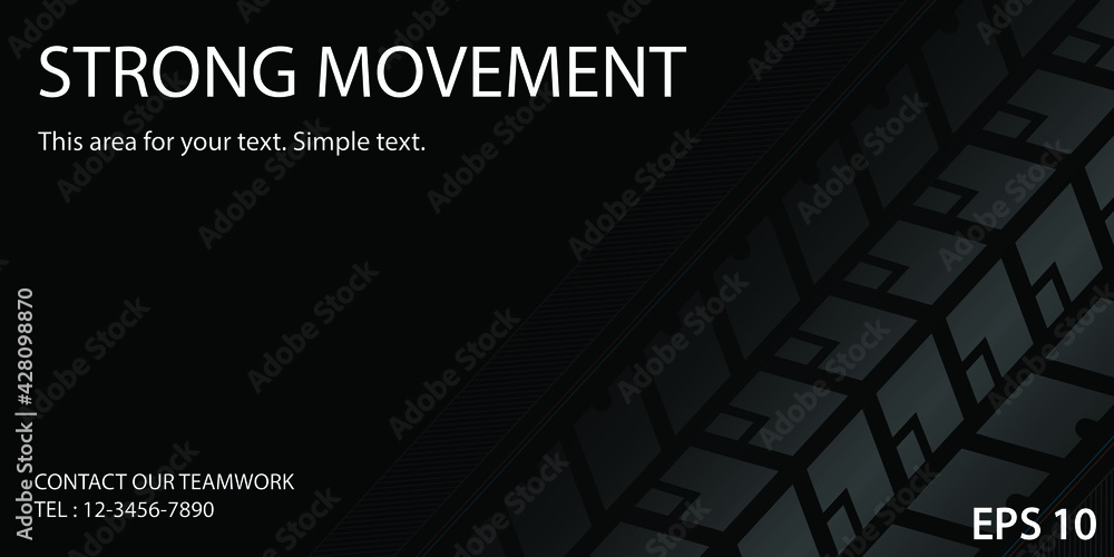 Car wheel tire track concept background, banner area space for text ...