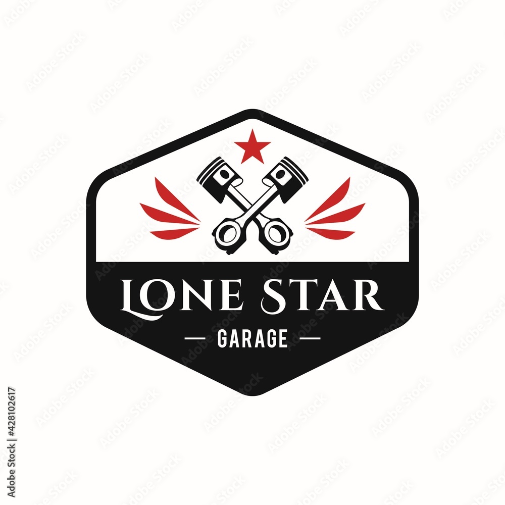 Lone star Garage logo design Stock Vector | Adobe Stock