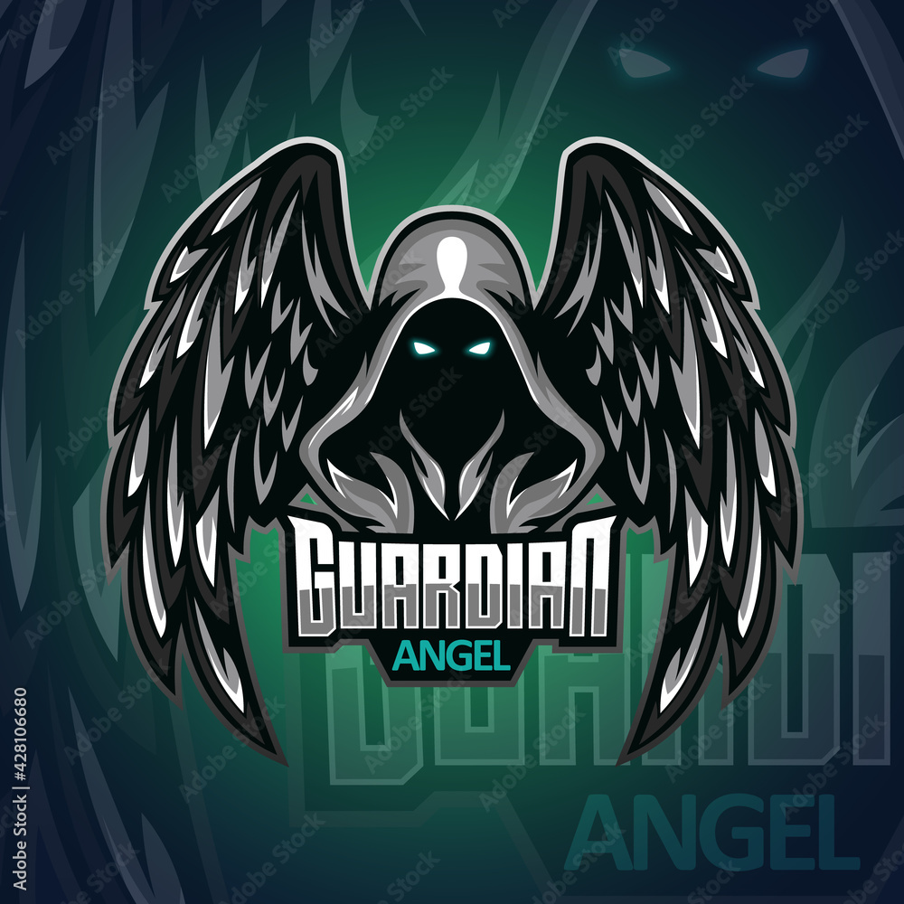 Guardian Angel logo Mascot Illustration Modern Stock Vector | Adobe Stock