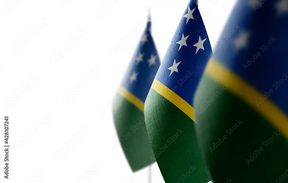 Small national flags of the Solomon Islands on a white background Stock ...