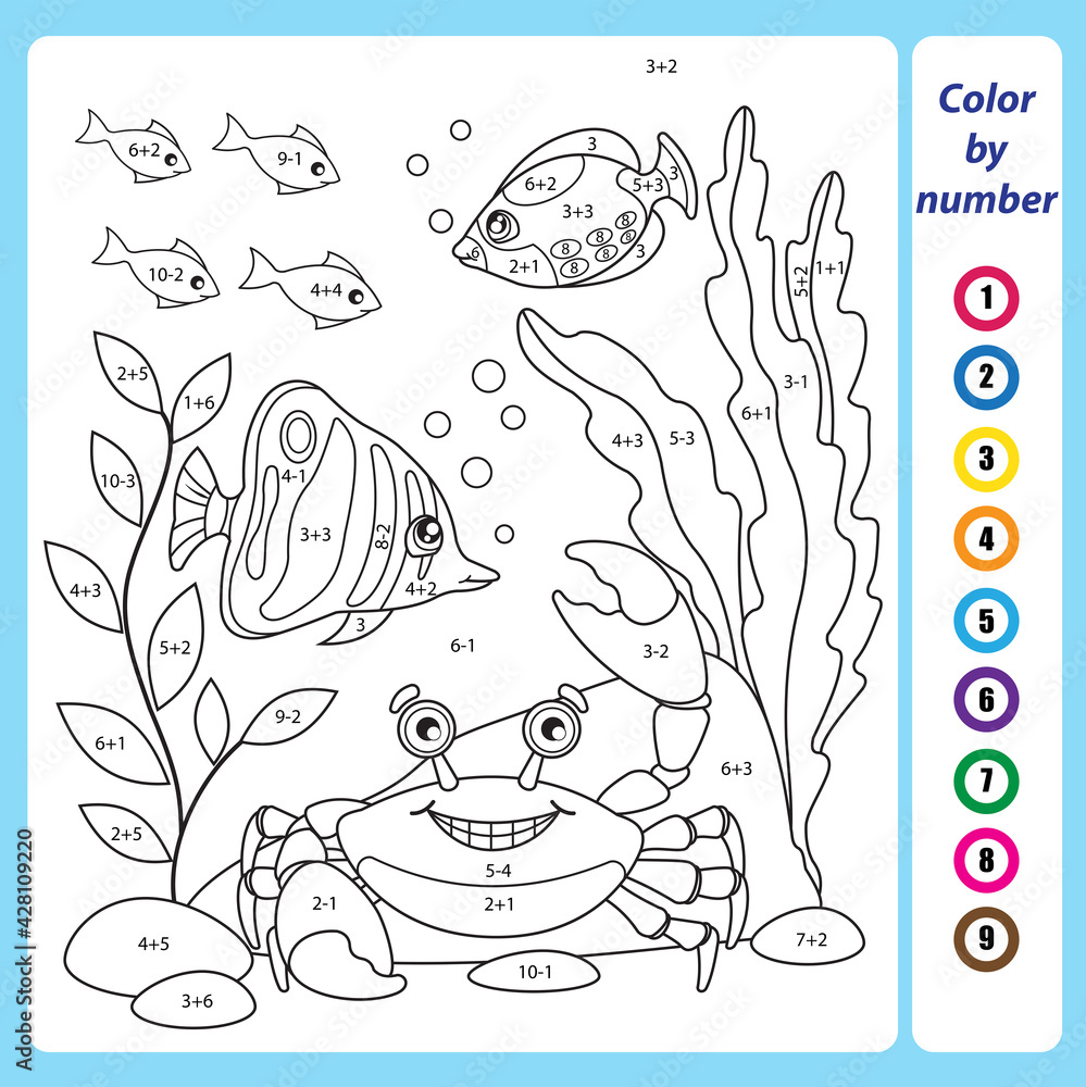 Math education for little children. Coloring book. Mathematical ...