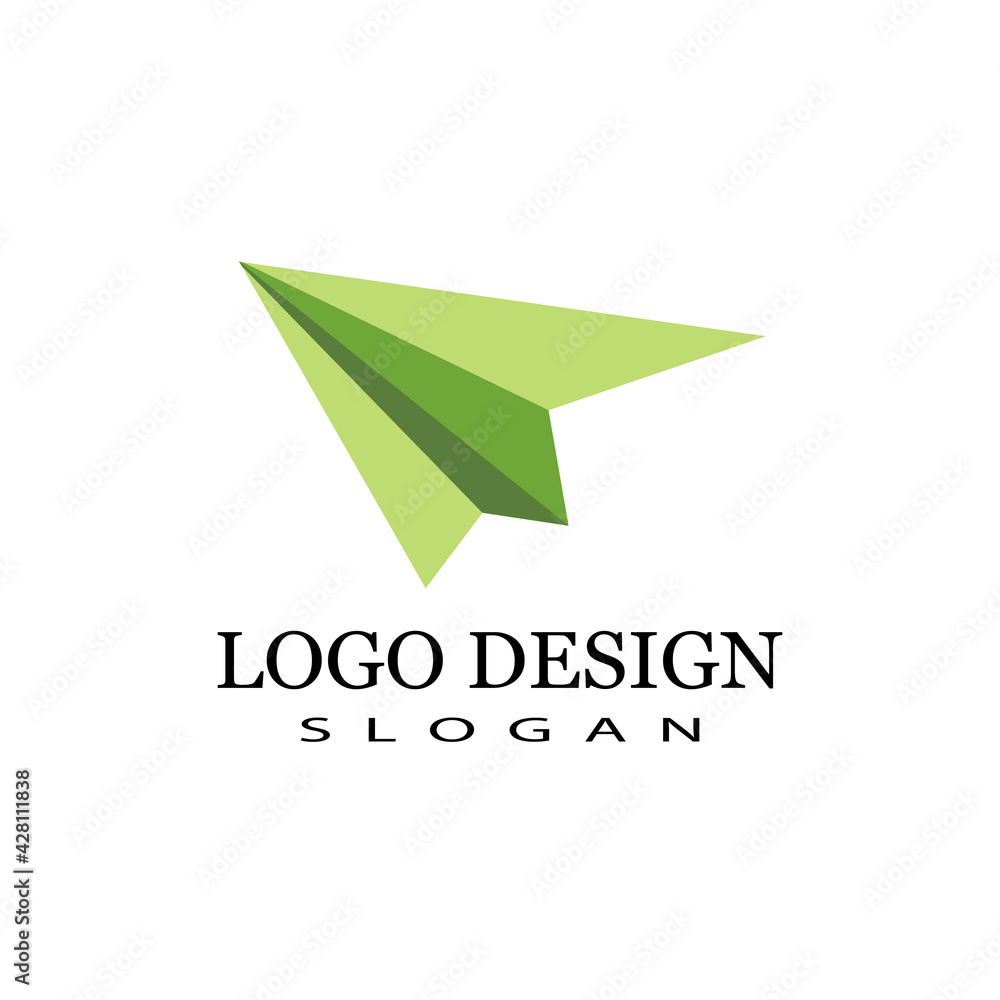 Paper plane logo vector illustration template Stock Vector | Adobe Stock