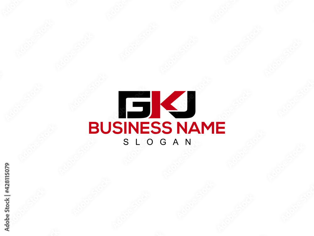 GKJ Letter Type logo Icon Vector Stock Vector | Adobe Stock