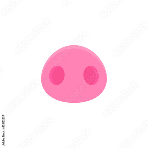 Pig nose icon and logo. Vector cartoon illustration. Clipart and ...