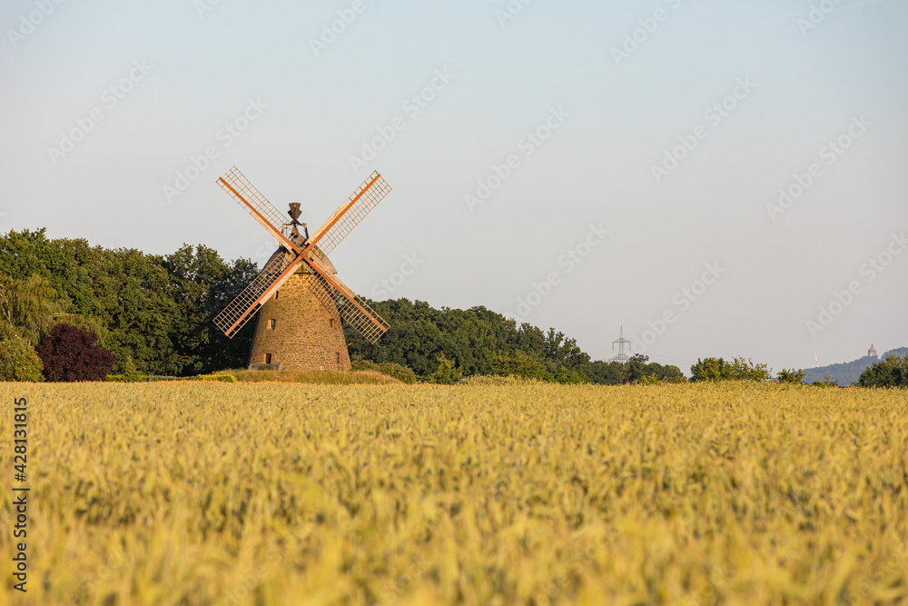 Historische Windmühle in Deutschland Stock Photo | Adobe Stock