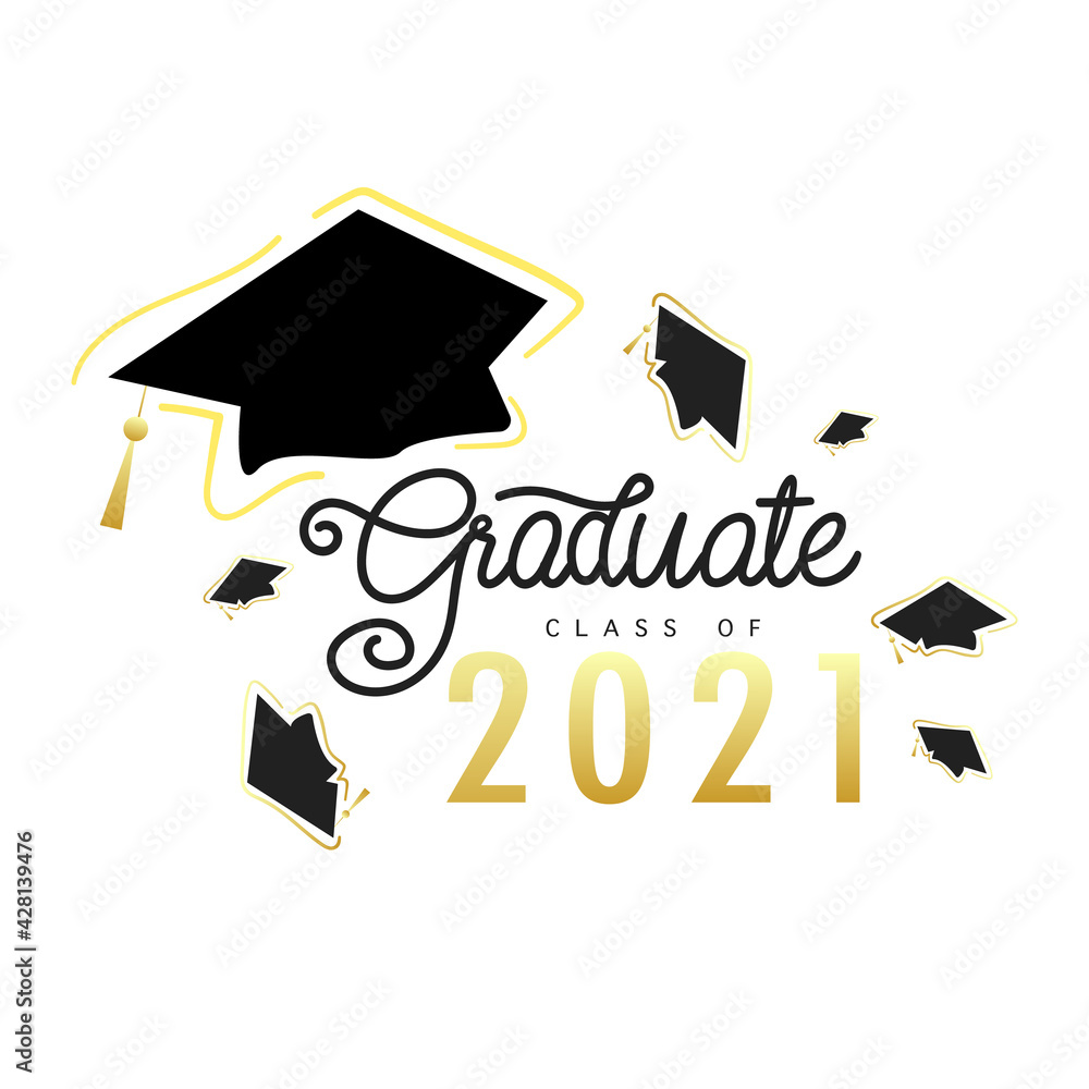 Graduates handwriting Class of 2021. Template for graduation design ...
