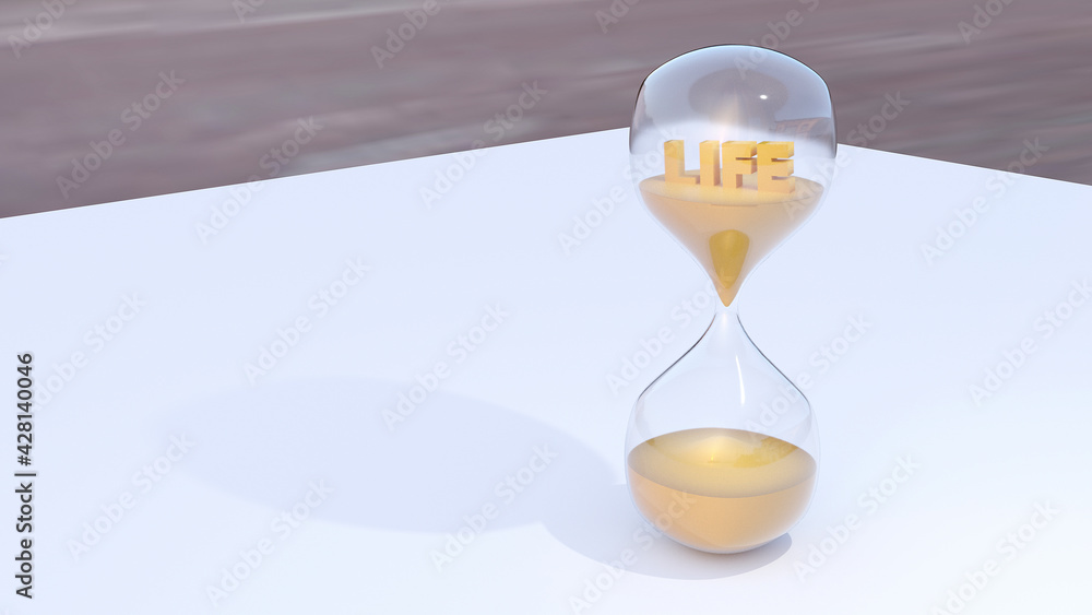 hourglass with life concept. 3d rendering Stock Illustration | Adobe Stock