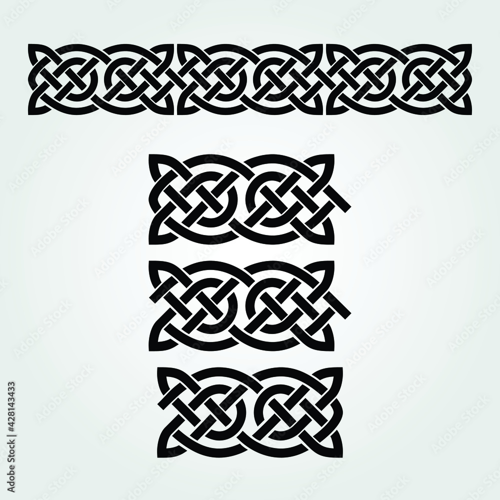 Celtic style border isolated on white background. Vector illustration ...