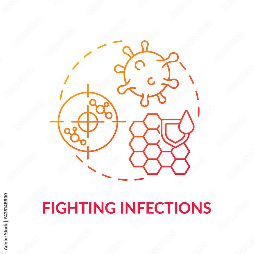Fighting infections concept icon. Liver function idea thin line ...