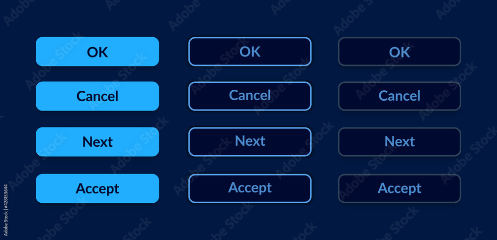 Option buttons UI elements kit. Settings for online payments isolated ...
