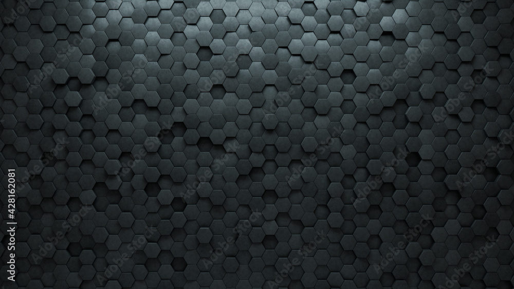 Polished, Concrete Wall background with tiles. Futuristic, tile ...