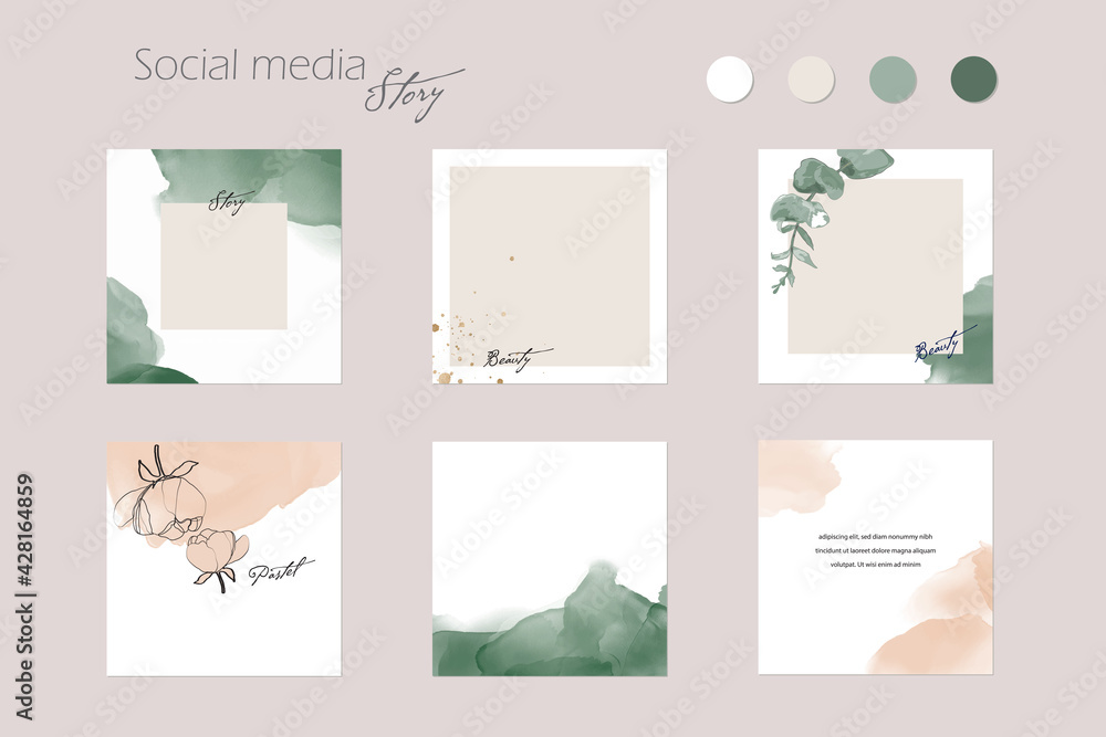 abstract Instagram social media story post feed background layout, web ...