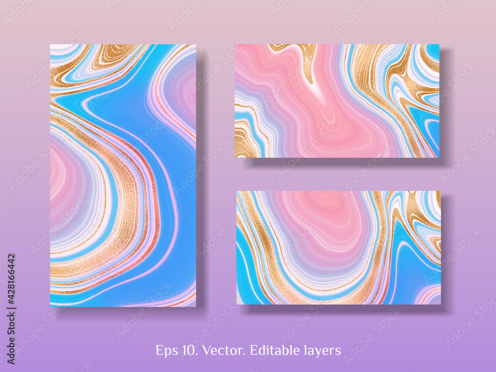 Pink marble with gold. Gold marble invitation vectors. Vector business ...