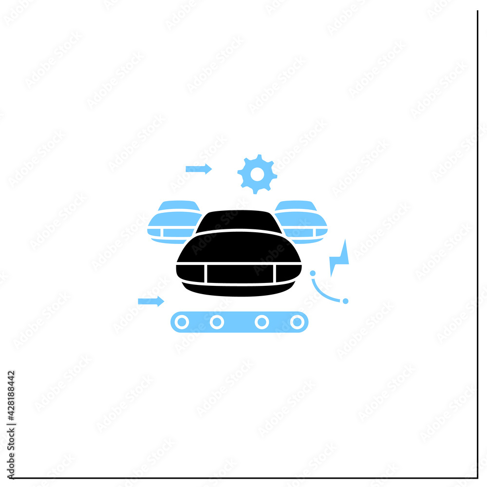 Industry 2.0 glyph icon. Modern technology. Digitalization. Mass ...