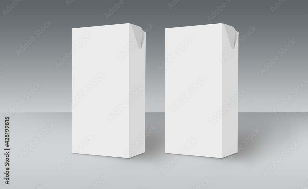 3D rendering of white vertical boxes on the ground, mockup template can ...