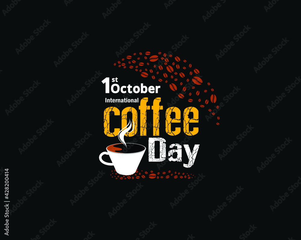 International coffee day. October 1. national Coffee Day with hand ...