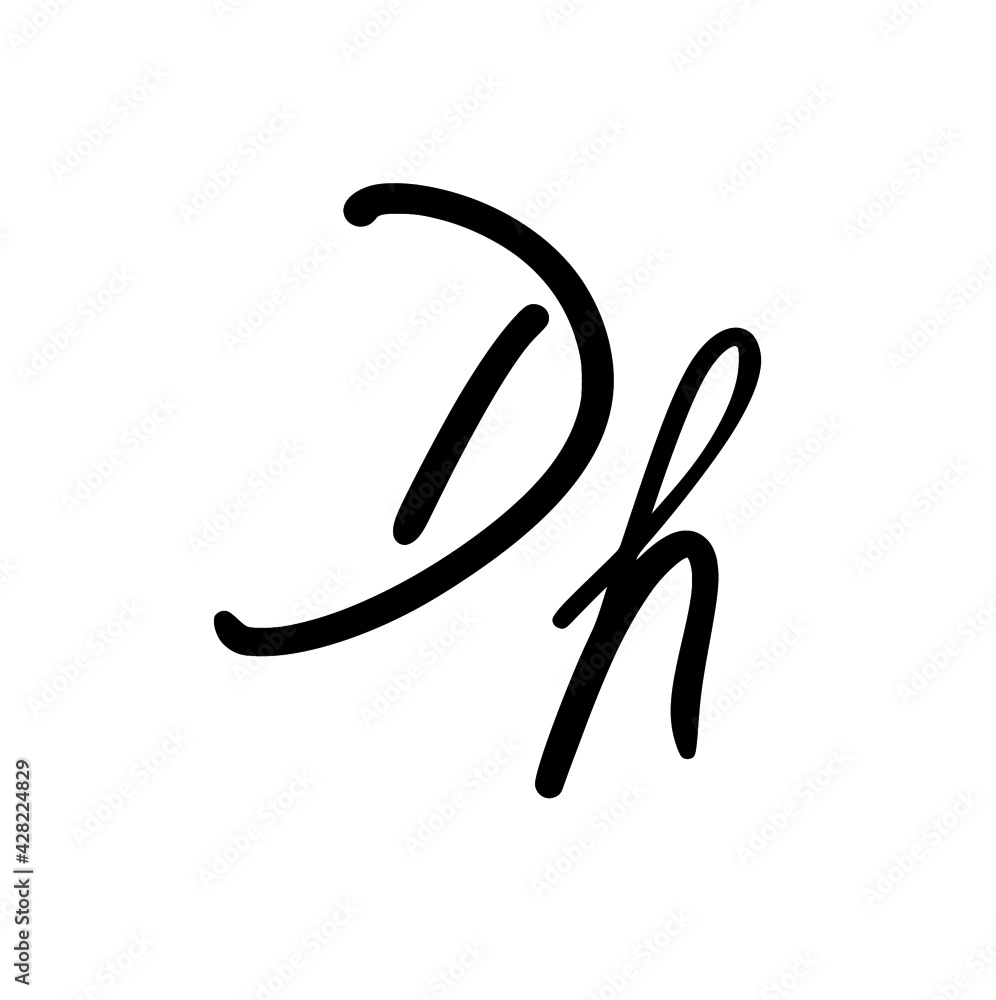 Dh initial handwritten logo for identity Stock Vector | Adobe Stock